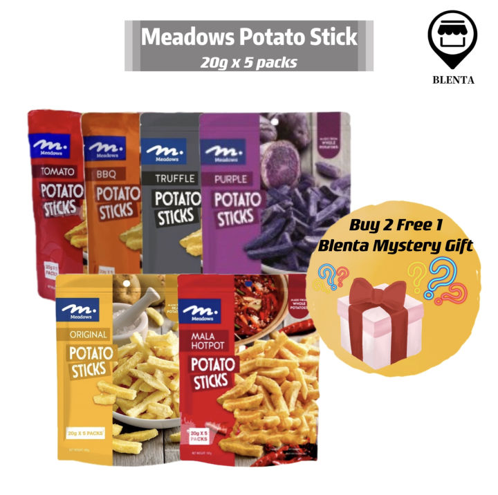 Meadows Potato Sticks Truffle/Tomato/BBQ/Mala/Original 20g x 5packs 🔥SG ...