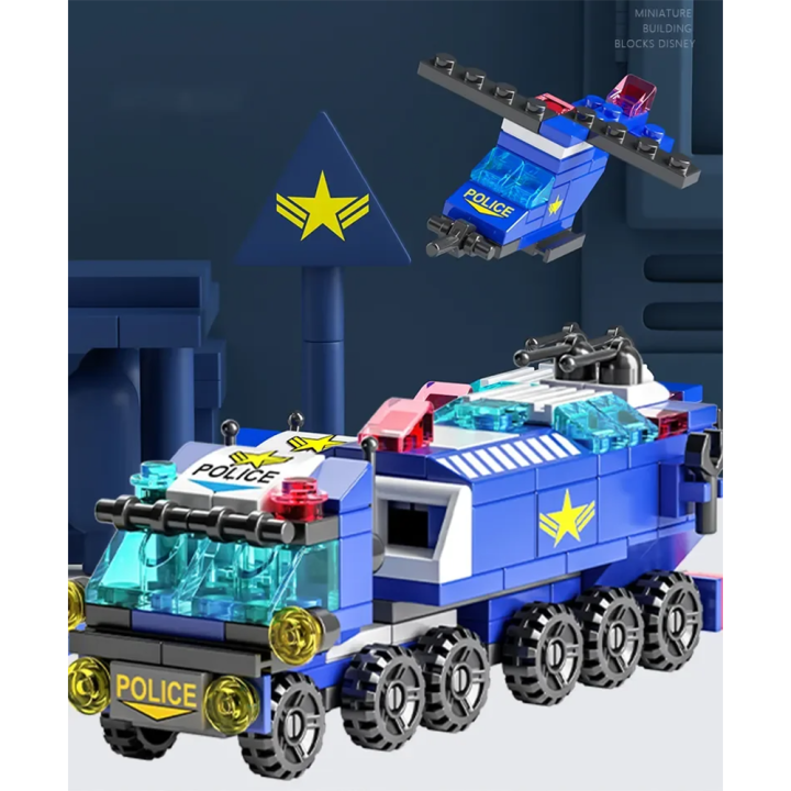 LELE BROTHER Mainan Balok Susun Mobil Polisi 6 in 1 LEGO 147 Bricks ...