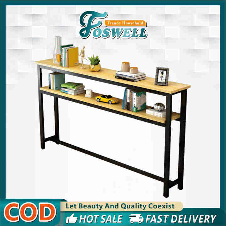 FOSWELL Rectangular Narrow Table Long Wooden Table Against The Wall ...
