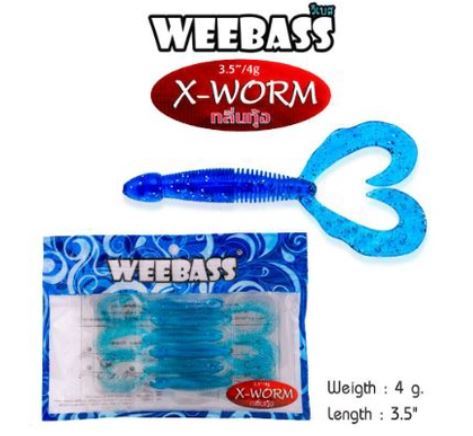 WEEBASS เหยื่อยาง - รุ่น X-WORM แบบแพ็ค 6 ชิ้น เหยื่อปลอม หนอนยาง ...