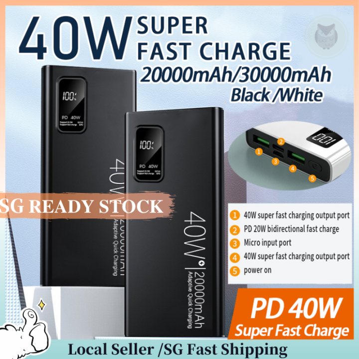 🔥SG READY STOCK 20000mAh 40W Fast Charge Power Bank External Battery ...