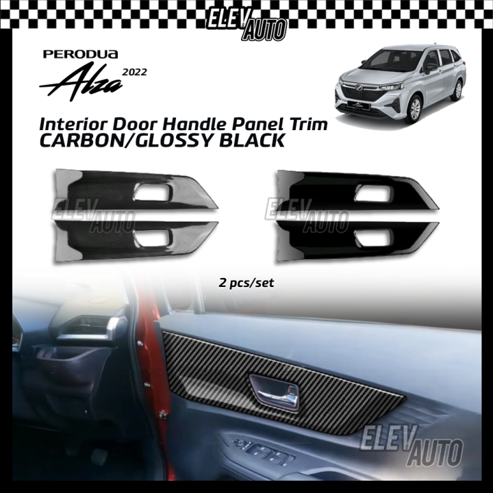 Perodua Alza 2022 2023 Inner Rear Door Handle Panel Trim Cover Carbon ...