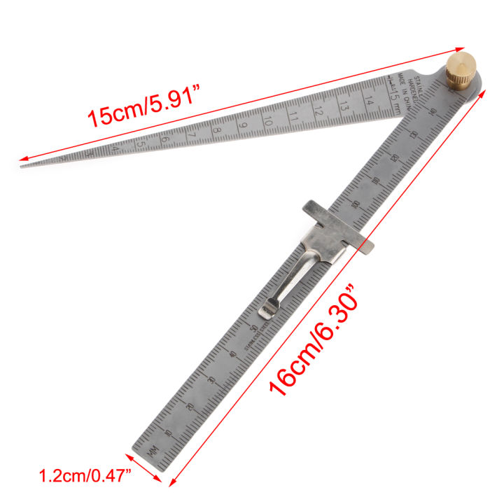 Welding Taper Feeler Bore Gauge Gage Stainless Steel Depth Ruler Hole ...