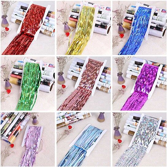 Tirai Rumbai Foil Metalik Backdrop Curtian | Tirai Ulang Tahun Foil ...