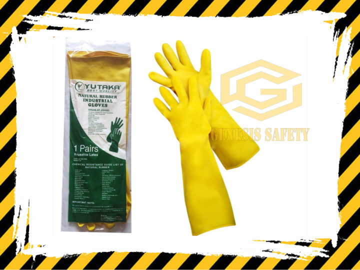 SARUNG TANGAN KARET-LATEX-RUBBER SERBAGUNA 16 INCHI WARNA KUNING DAN ...
