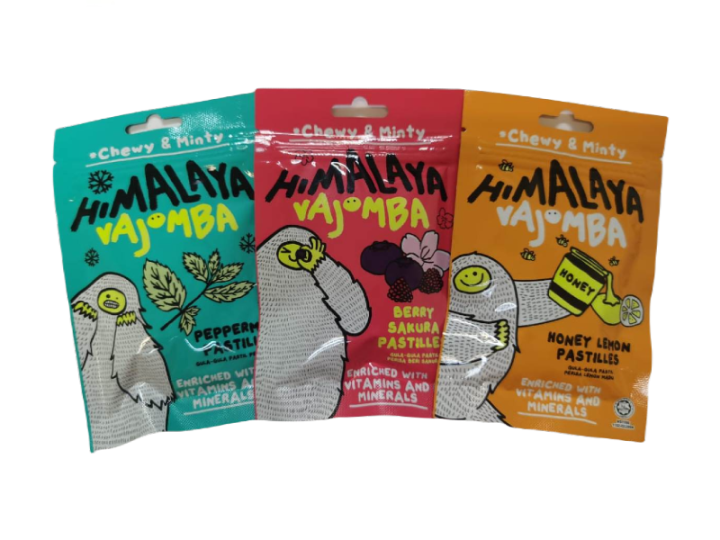 Himalaya Vajomba Pastilles 3 PACKS (Honey Lemon/ Berry/ Peppermint) 25g ...