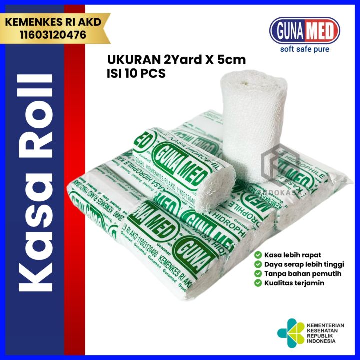 GUNAMED KASA ROLL 5CM ISI 10 ROLL / KASA PERBAN GULUNG | Lazada Indonesia