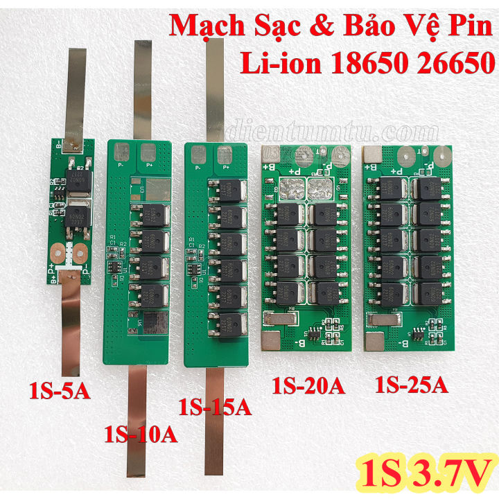 Mạch Sạc và Bảo Vệ Pin 1S 3.7V 5A - 25A dùng cho Pin Lithium - Li-ion ...
