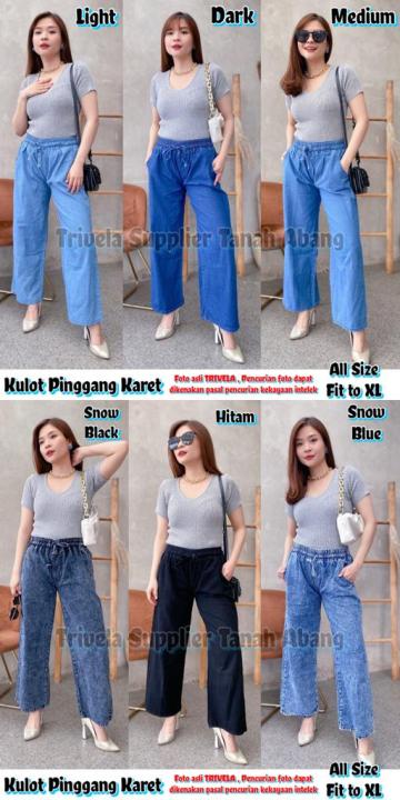 Jeans Kulot Masa Kini - Jeans Kulot Pinggang Karet - Jeans Kulot Jumbo ...