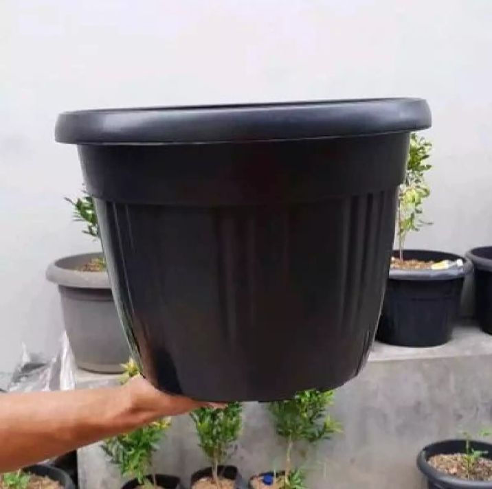 pot hitam grace ukuran 35 cm kuping / pot tanaman / pot tanaman warna ...