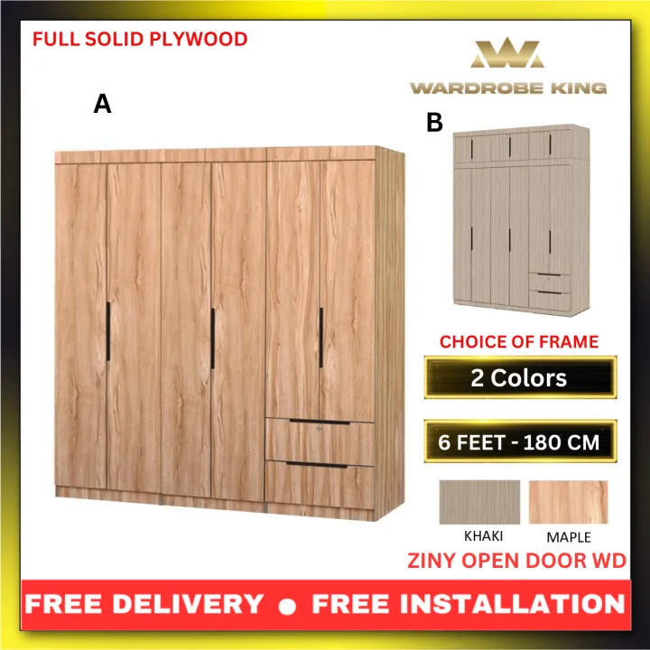 6ft ZINY 6 OPEN DOOR WD - Wardrobe King | Lazada Singapore