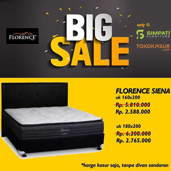 Spring Bed Florence Siena Pillowtop 180x200 Kasur Tanpa Divan/Sandaran ...