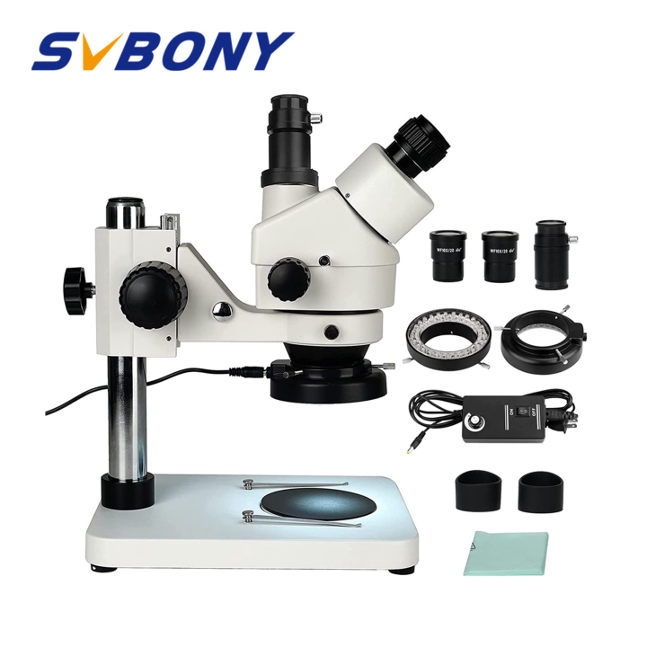 Svbony SM402 Stereo Microscope 7X-45X Professional Trinocular Zoom ...