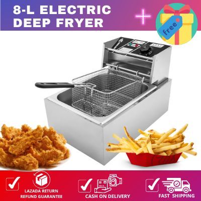 8L Electric Deep Fryer 220V Stainless Steel Frying Machine | Lazada PH