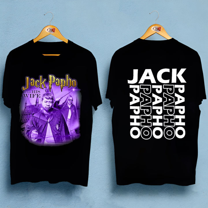 Jack Papho ผ้าฝ้ายแขนสั้นพิมพ์เสื้อยืดคอกลมคุณภาพสูง | Lazada.co.th