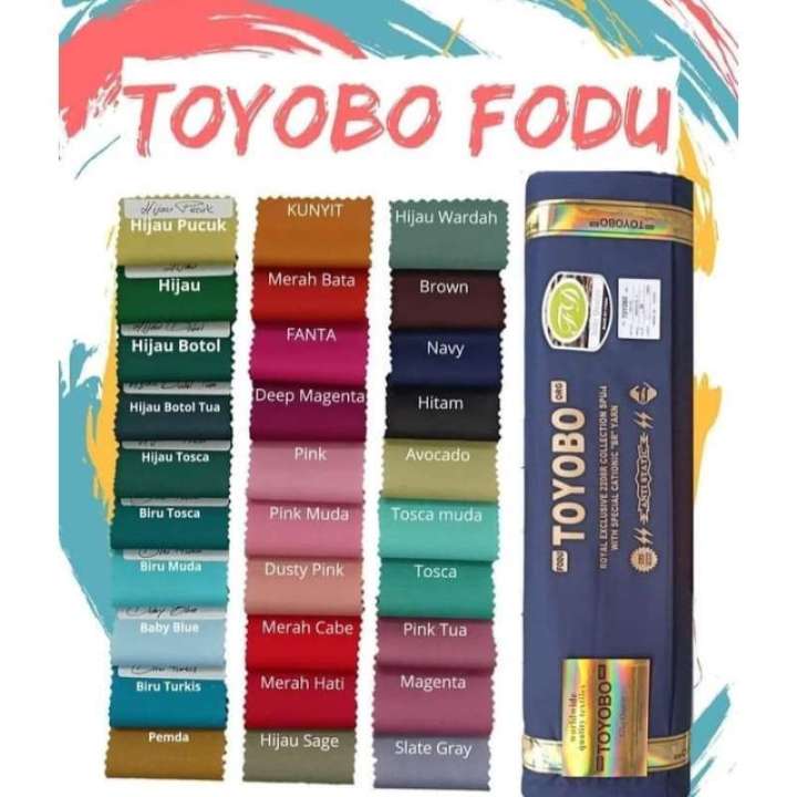 (HARGA SETENGAH METER)KAIN TOYOBO POLOS METERAN ARAHAN KEMEJA GAMIS ...
