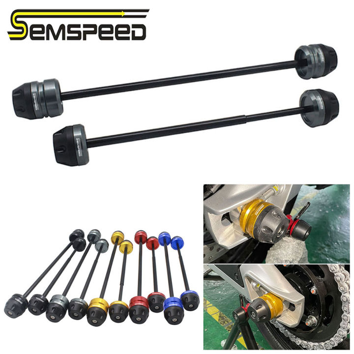 SEMSPEED CNC Front Rear Wheel Axle Falling Anti Crash Slider Protector ...
