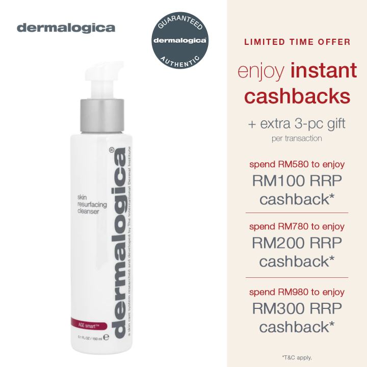 dermalogica skin resurfacing lactic acid cleanser 150ml, retexturizes ...