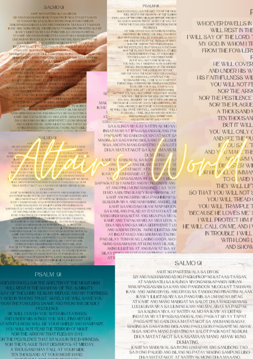 Psalm 91 Wall Art Bible Verse Decor Salmo 91 Tagalog Awit ng ...