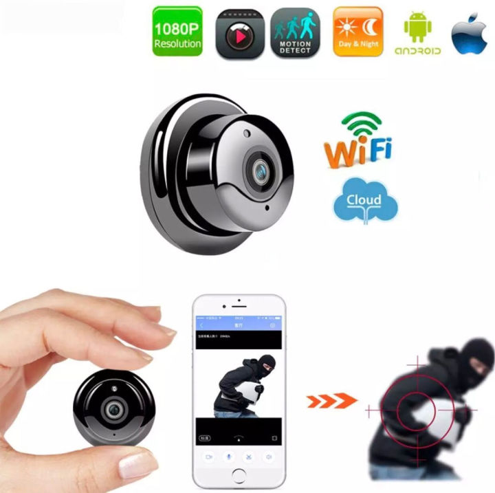 V380 Mini Camera Wifi Cctv Camera With Voice Connect To Cellphone Cctv ...