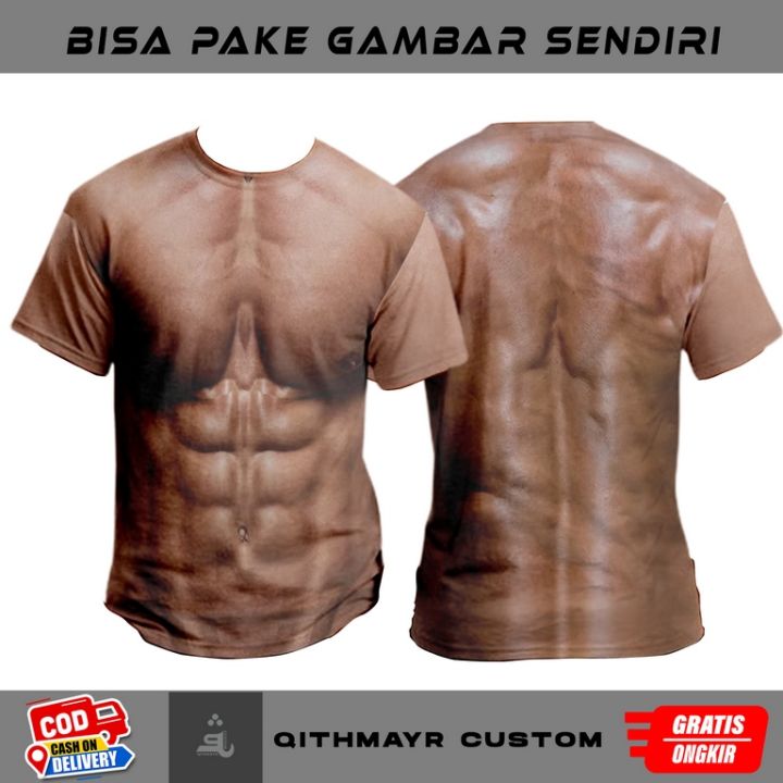 TERUNIK !!! kaos 3D pria motif badan sixpack | t-shit distro kekinian badan kekar sixpack | baju ...