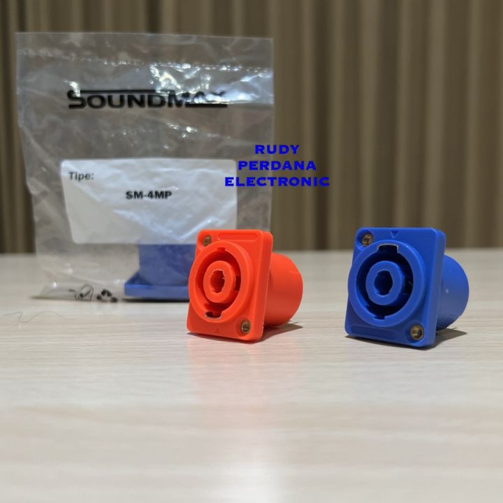 SOCKET SOKET SPEAKON SPIKON FEMALE CEWEK 4P 4 PIN KOTAK PANEL BODI ...