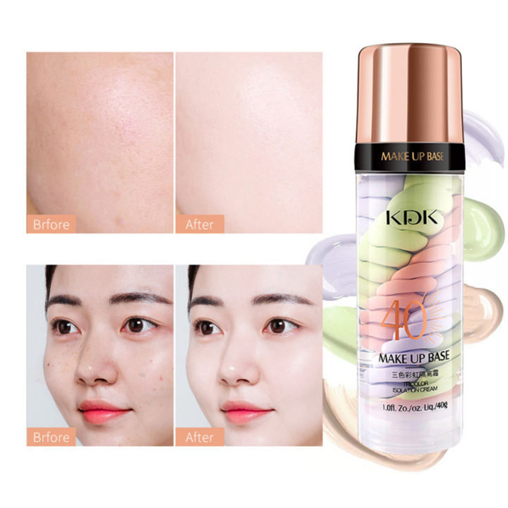 Three-Color Face Primer Makeup Moisturizing Oil Control Base Cream ...