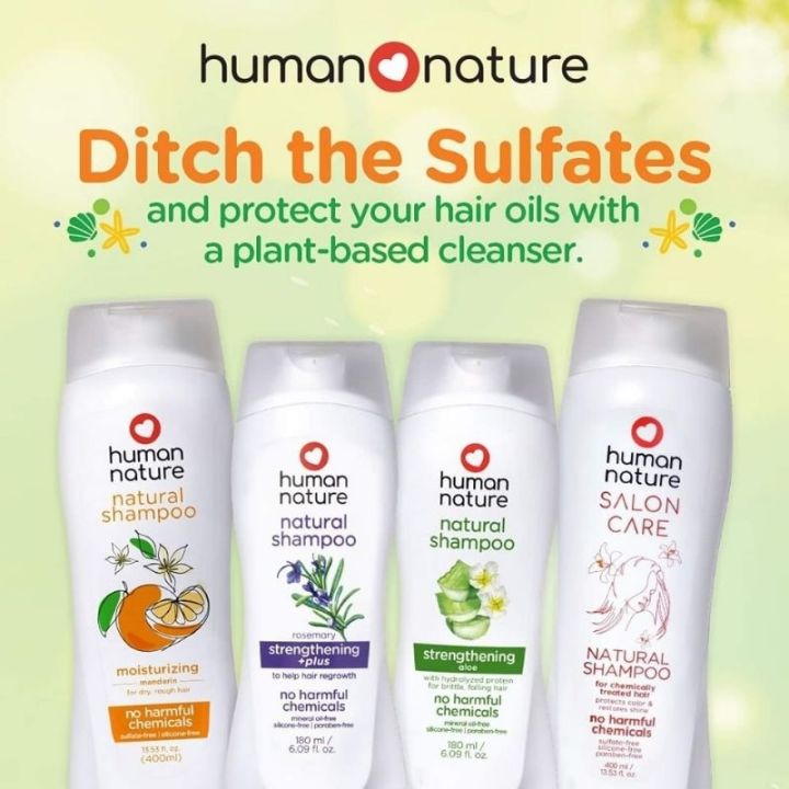 Human Nature Natural Shampoo 180ml & 400ml (9 variants) | Lazada PH