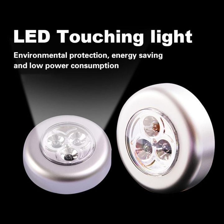 3 LED Push Plastic Touch Lamp - 3 in 1 LED Battery-Powered Wireless ...