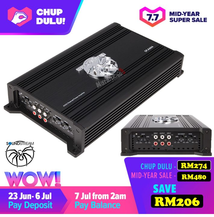 SOUNDSTREAM SP.604 480W 4 Channel Car Amplifier | Lazada