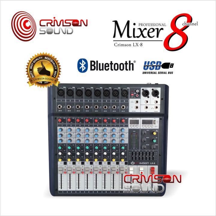 MIXER 8 CHANNEL BLUETOOTH USB EQUALIZER Crimson LX-8 | Lazada Indonesia