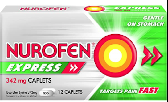 Nurofen Express 342mg (12 caplets) exp 07/2026 | Lazada Singapore