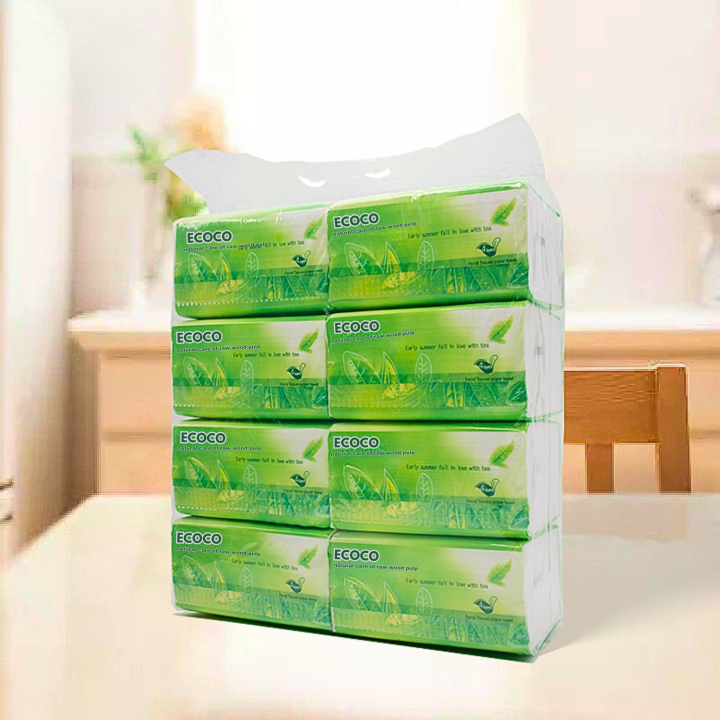 AVINAS 8PCS/1PACK 300 Sheets Disposable Inter-Folded Facial Tissue ...