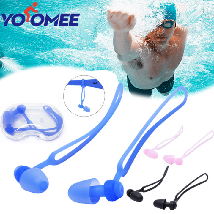 Yoomee Anti-lost Swimming Earplugs Waterproof Noise Reduction Soft ...