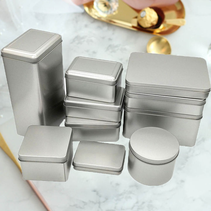 LE DI Empty Box Jewelry Small Metal Container Tin Boxes Storage Box ...