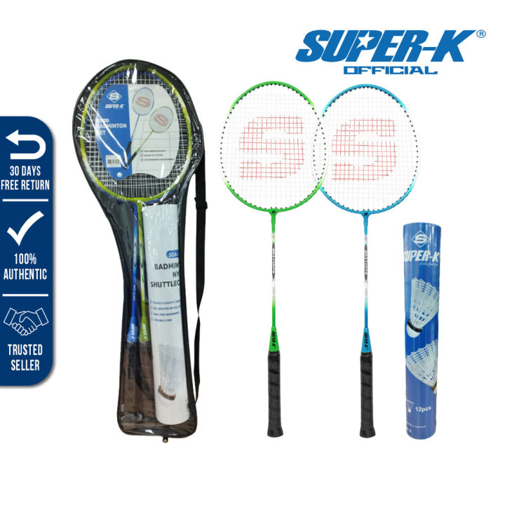 Super-K Badminton Racket Blue/Green x 1 set (SK- SDA-11079) | Lazada PH
