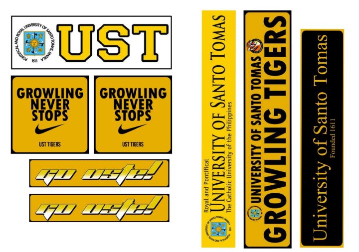 UST CAR STICKER PACKAGE 8 PIECES, UST Growling Tigers Car Stickers ...
