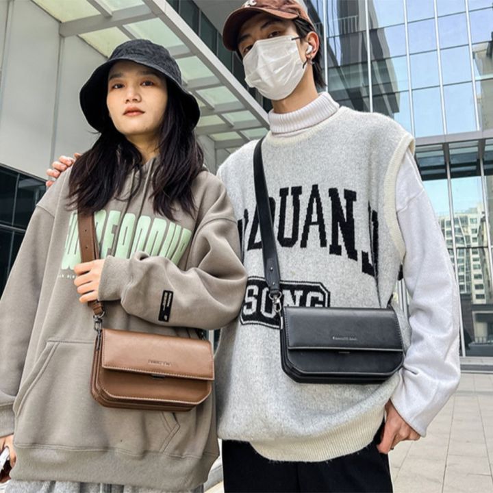 AI LIAN สี่เหลี่ยมสี่เหลี่ยม กระเป๋าคาดไหล่ พักผ่อนยามว่าง กันน้ำกันน้ำ ...