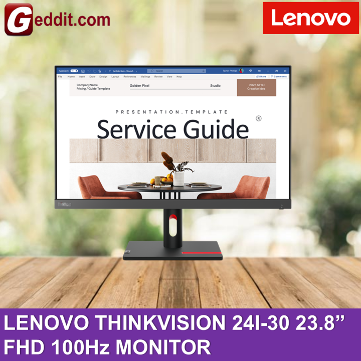 LENOVO THINKVISION S24I-30 / S24-4e 23.8" FHD 100Hz MONITOR (HDMI,VGA,3 ...