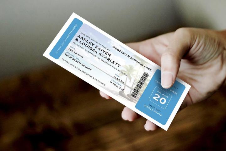 Wedding Invitation Boarding/Gate Pass Design (Graphic Template) | Lazada PH