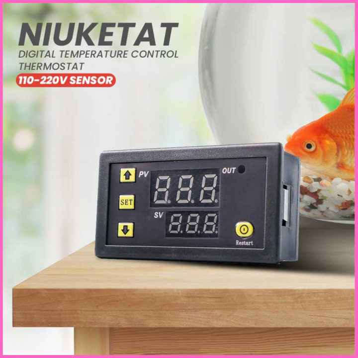 READY NIUKETAT Digital Temperature Control Thermostat 110-220V Sensor ...