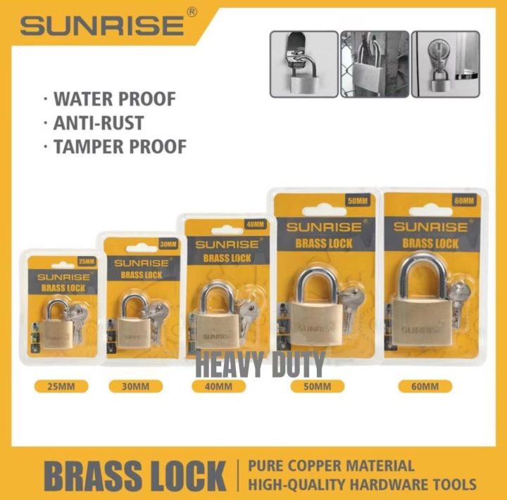 Sunrise BRASS PADLOCK / Brass Padlock Short Shackle | Lazada PH