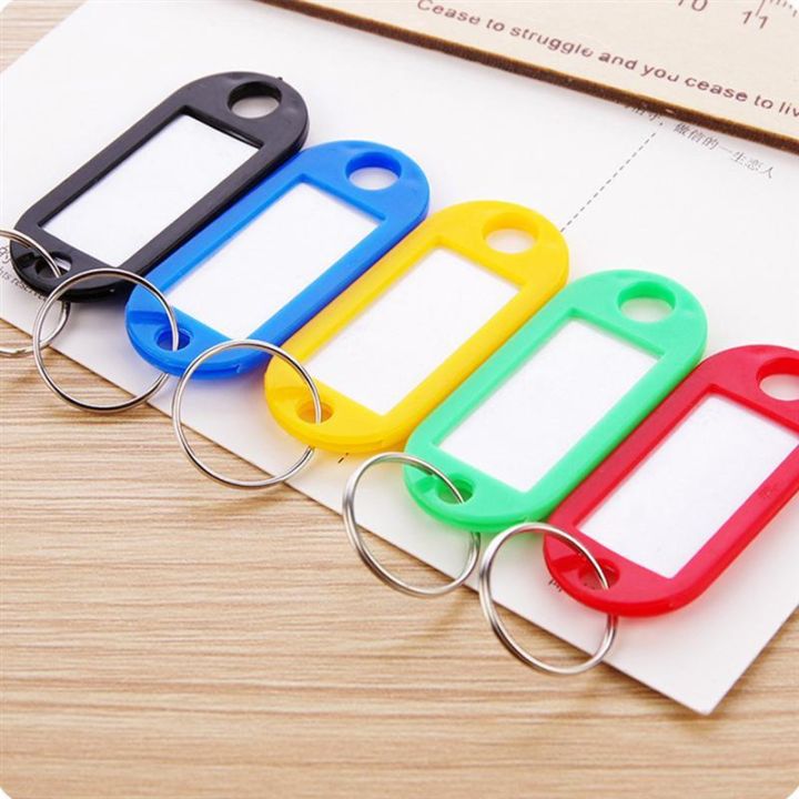 Label Key Holder Plastic Key Tags ID Label Keychain With Split Ring ...