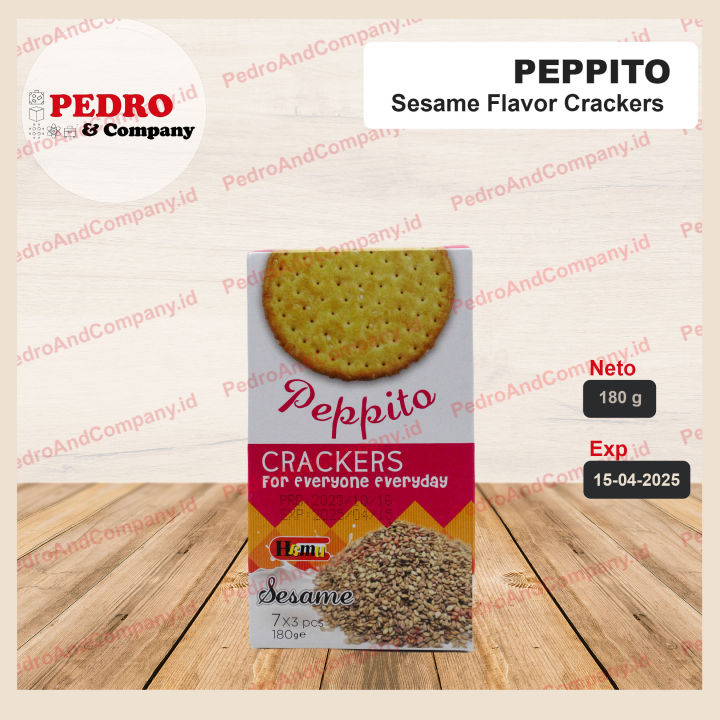 Peppito crackers SESAME Flavor 180 gram biskuit biscuit wafer wijen ...