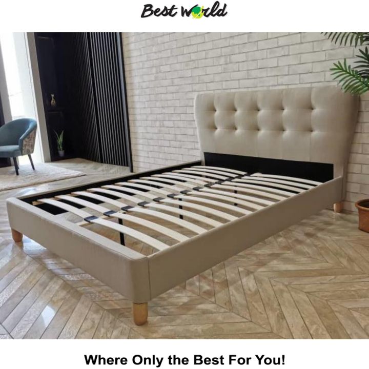 Best HADLEY Fabric Queen Bed Frame (Colour: Grey / Beige / Purple) | Lazada