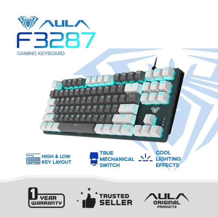 Aula F3287 Mechanical Gaming Keyboard, Wired, RGB, Tenkeyless, Media ...
