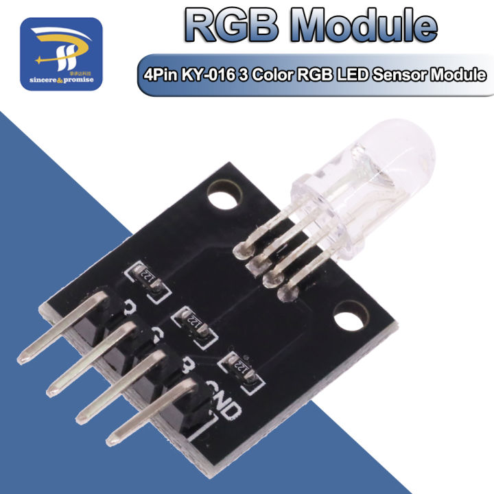 10ชิ้นสมาร์ทอิเล็กทรอนิคส์สีเต็มรูปแบบ4pin KY-016สามสี3สี RGB LED ...