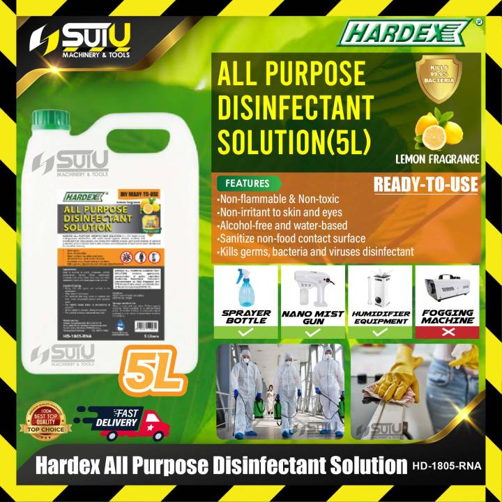 【SUI U】HARDEX HD-1805-RNA 5L All Purpose Disinfectant Solution (Ready ...