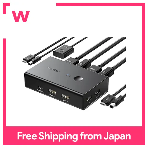 UGREEN HDMI KVM Switcher 2-in-1-output Keyboard, mouse, monitor sharing ...