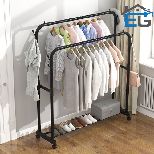 Single Double Pole Strong Steel Structure Laundry Rack Cloth Clothes